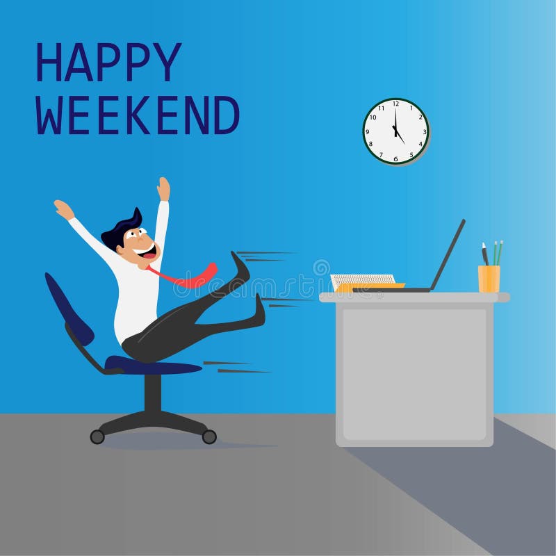 Workplace With Weekend Loading Text On White Sheet With Office Supplies ...