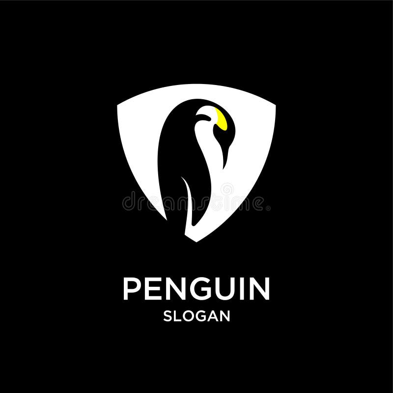 Penguin with Shield Logo Icon Designs Vector Illustration Silhouette ...