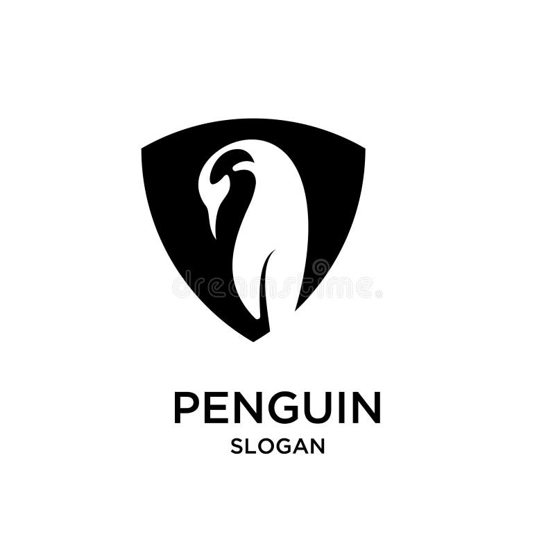 Penguin with Shield Logo Icon Designs Vector Illustration Silhouette ...