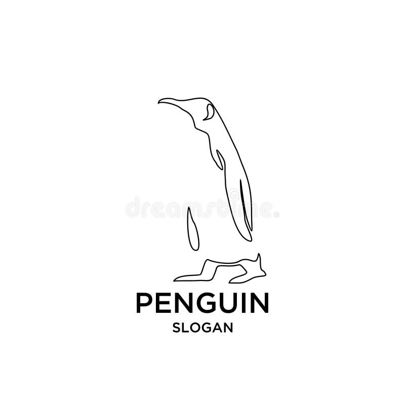 Set Penguin Mono Line Outline Logo Icon Designs Vector Illustration ...