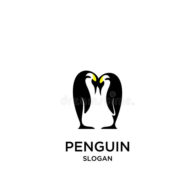 Penguin Black Walk Logo Icon Designs Vector Illustration Silhouette ...