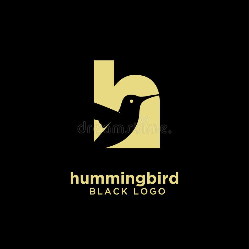 Letter H Gold for Hummingbird Black Logo Icon Designs Vector ...
