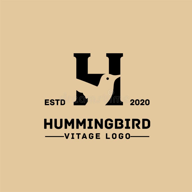 Letter H for Hummingbird Black Logo Icon Designs Vector Illustration ...
