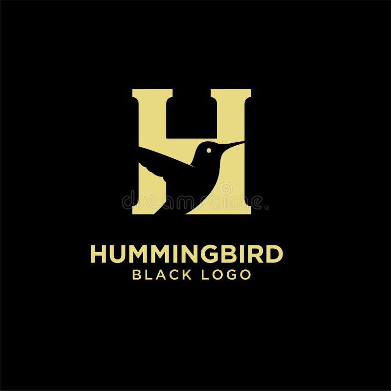Letter H for Hummingbird Black Logo Icon Designs Vector Illustration ...