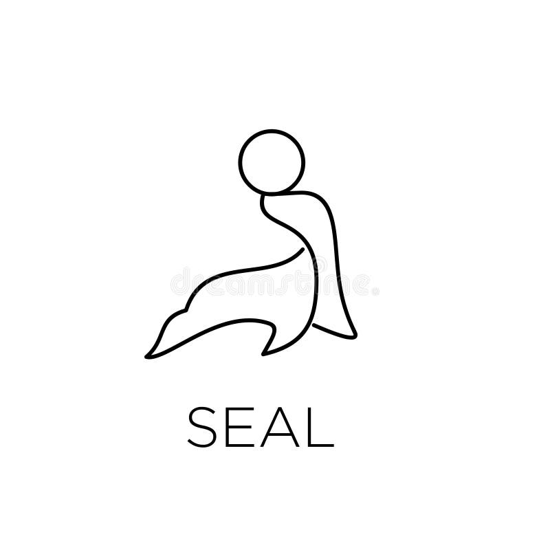Seals Sea Lion Animal Play with the Ball Line Logo Icon Design Vector ...