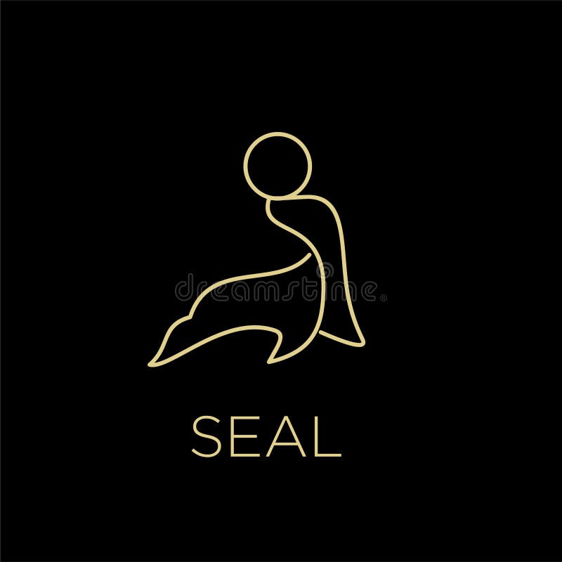 Seals Sea Lion Animal Line Gold Logo Icon Design Vector Illustration ...
