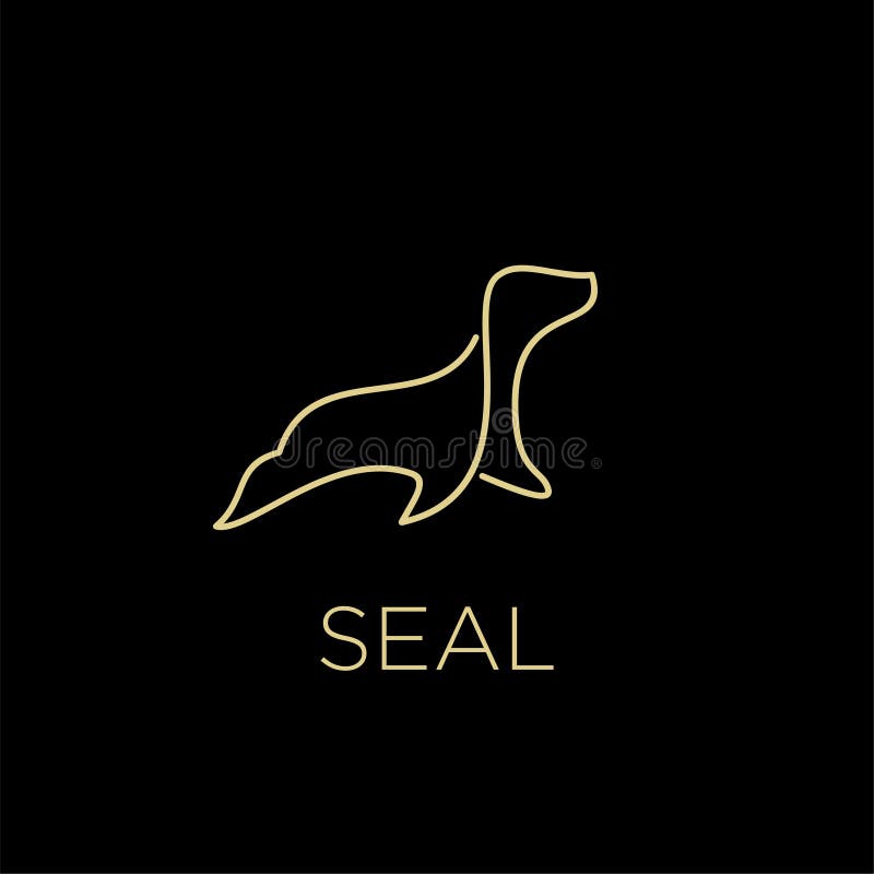 Seals Sea Lion Animal Line Gold Logo Icon Design Vector Illustration ...