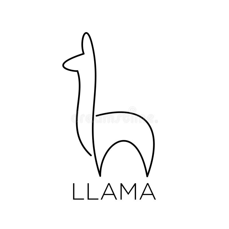 Llama Animal Line Logo Icon Design Vector Illustration Stock ...