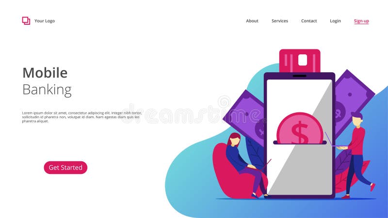 Processing Mobile Banking Payments Credit Card Screen Stock Vector ...