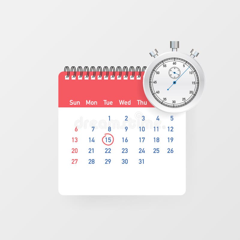 Calendar and Clock on Laptop Screen. Schedule Concepts. Modern Flat ...