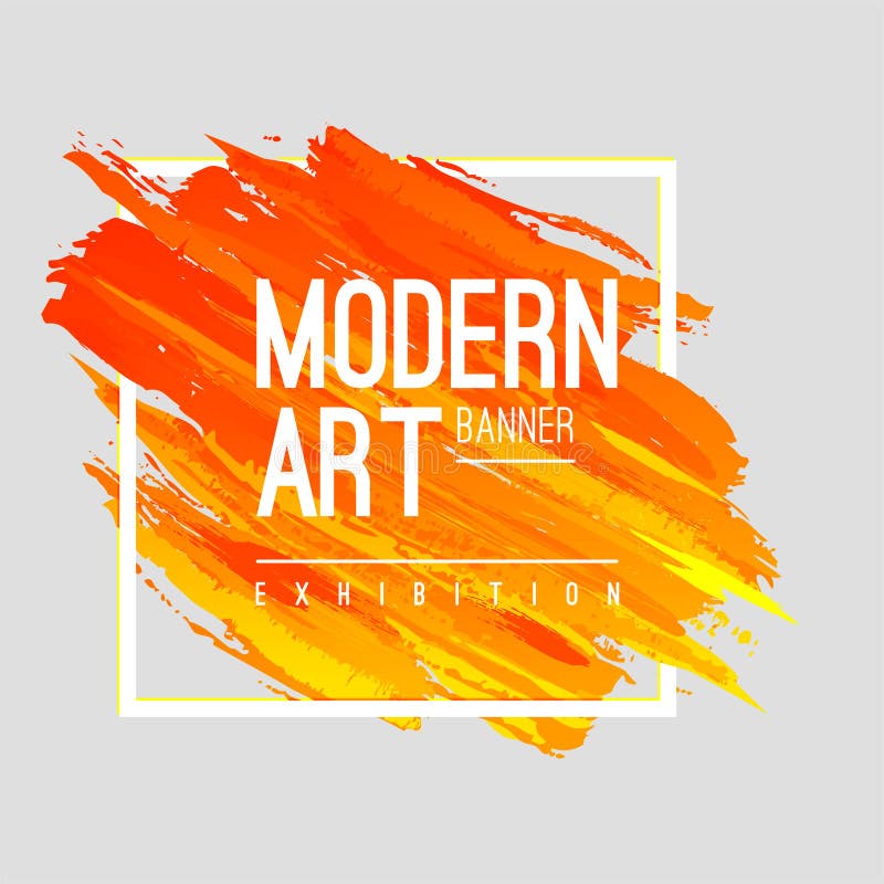 Modern Art Abstract Banner. Vector Square Frame for Text with Color ...