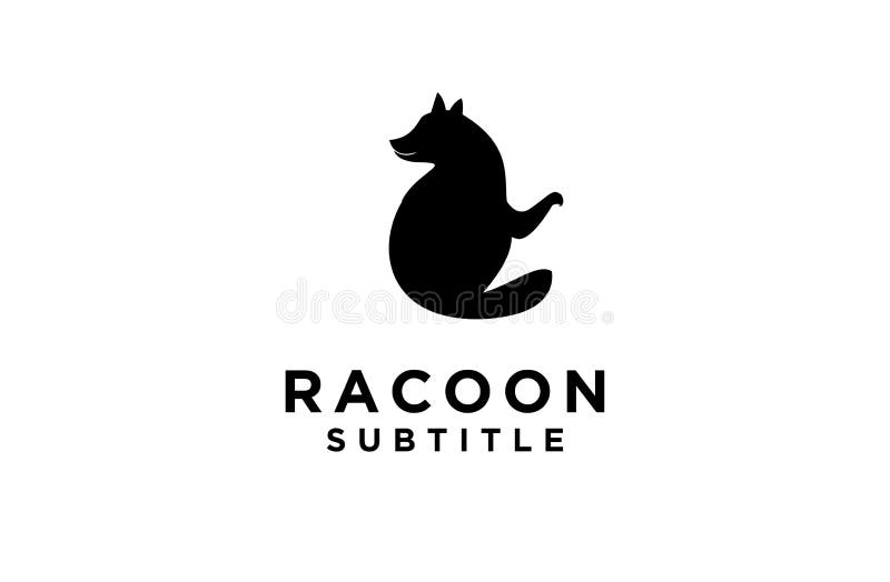 Simple Raccoon Head Logo Design Template Stock Vector - Illustration of ...