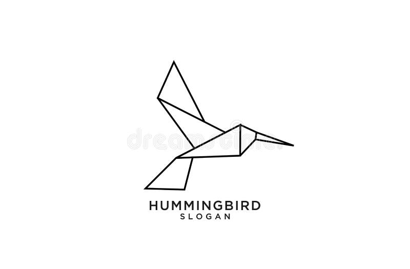 Mosaic Hummingbird Abstract Line Outline Simple Modern Logo Isolated ...