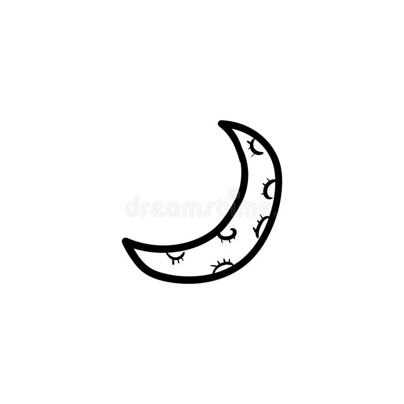 Moon Doodle Space Hand Draw Stock Vector - Illustration of abstract ...