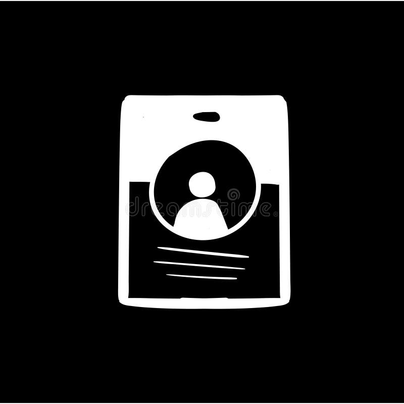 Id Card Doodle Icon Vector Hand Drawing Stock Vector - Illustration of ...