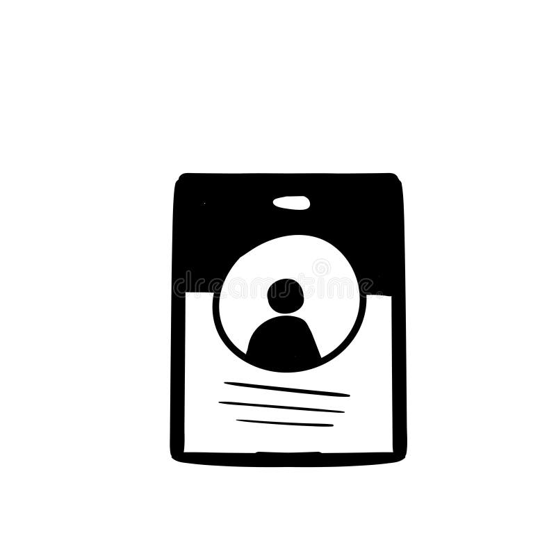 Id Card Doodle Icon Vector Hand Drawing Stock Vector - Illustration of ...