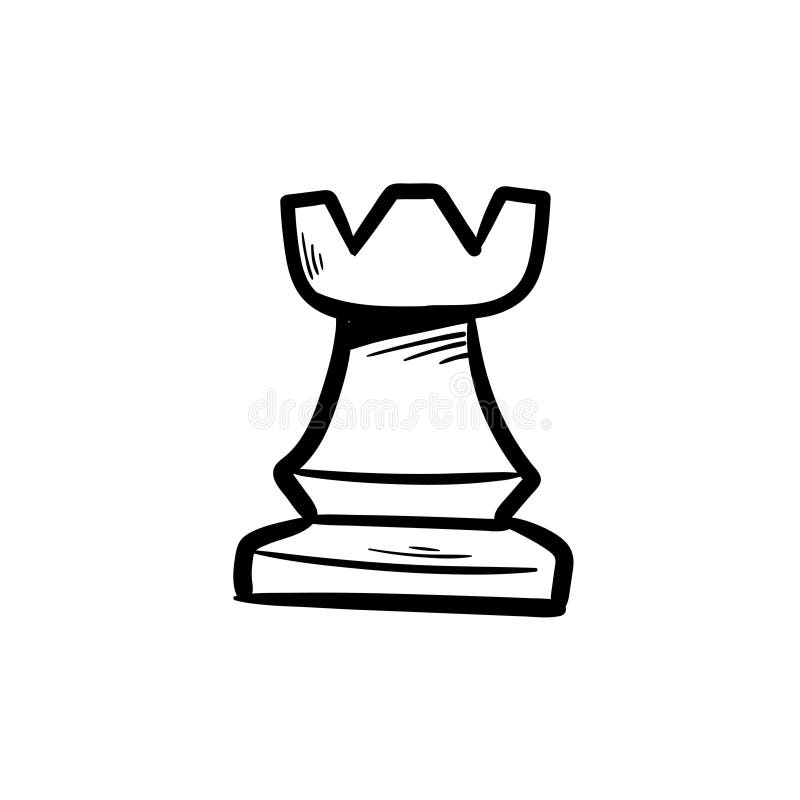 Chess Castle Doodle Icon Vector Hand Drawing Stock Vector ...