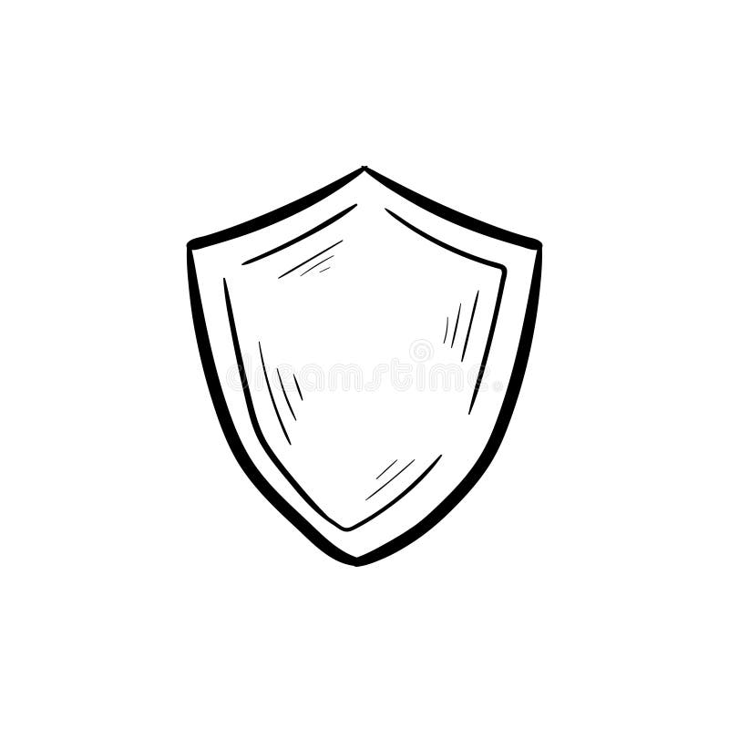 Shield Doodle Vector Icon. Drawing Sketch Illustration Hand Drawn Line ...
