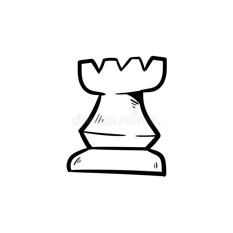 Chess Castle Doodle Icon Vector Hand Drawing Stock Vector ...