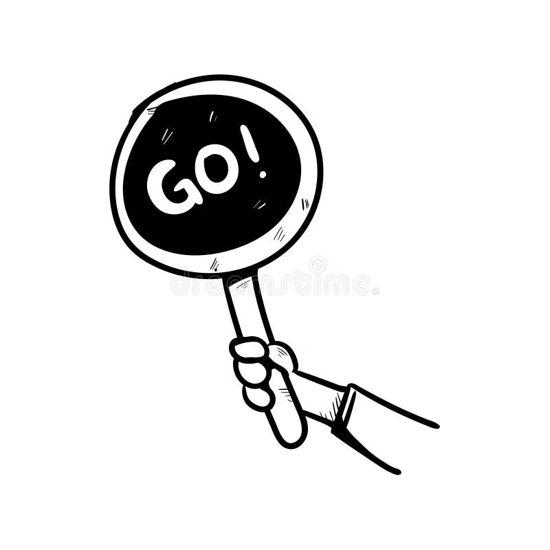 Go Sign Doodle Hand Icon Vector Hand Drawing Stock Vector ...