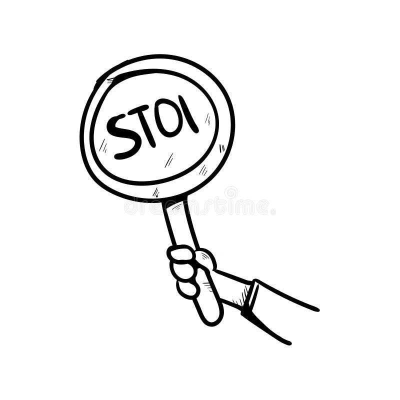 Stop Hold Hand Doodle Icon Vector Hand Drawing Stock Vector ...