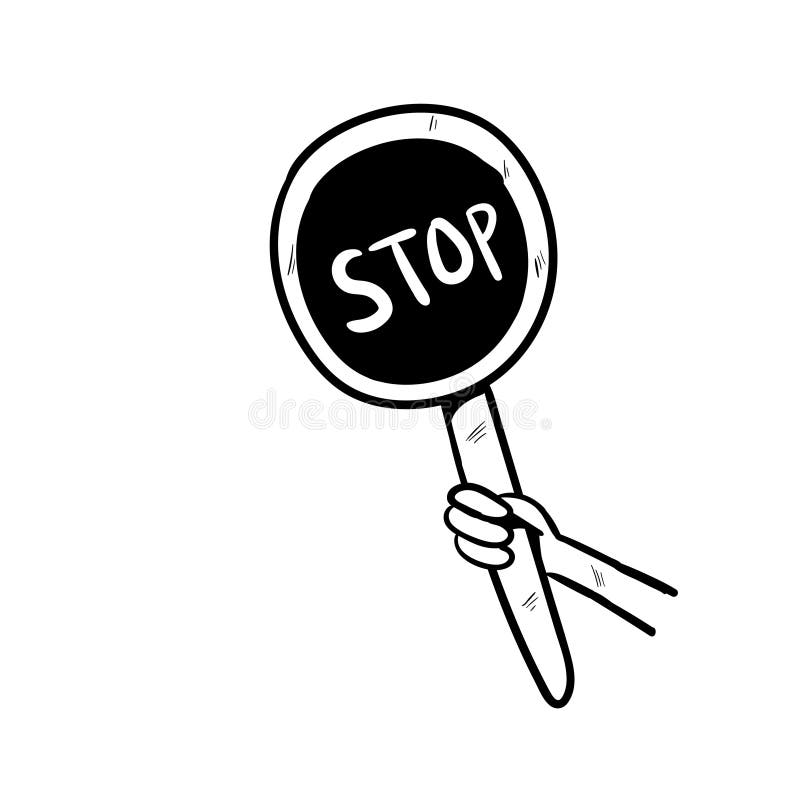 Stop Hold Hand Doodle Icon Vector Hand Drawing Stock Illustration ...