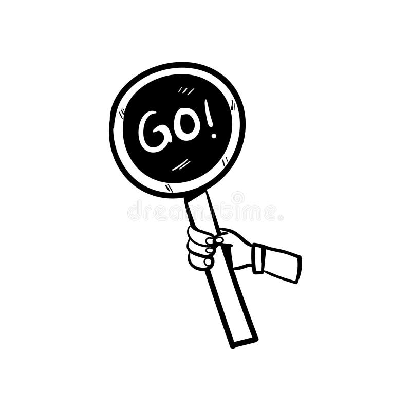 Go Sign Clipart Black And White