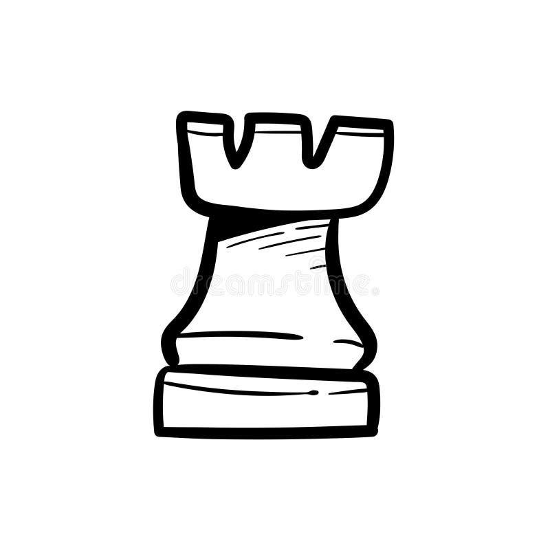 Chess Castle Doodle Icon Vector Hand Drawing Stock Illustration ...