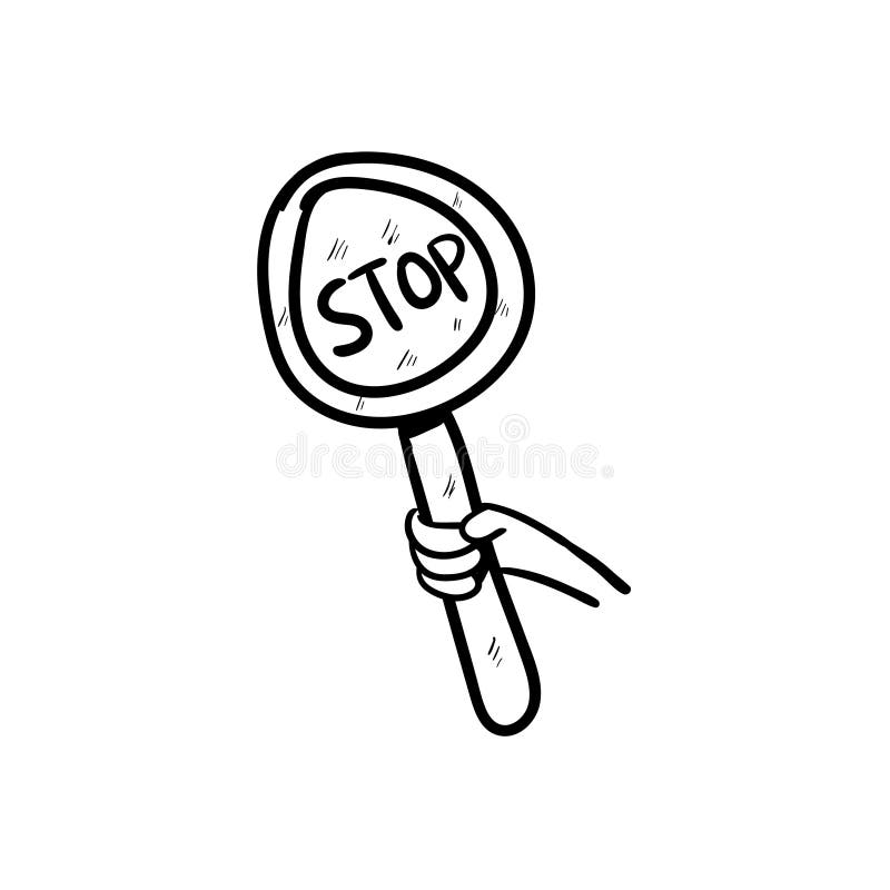 Stop Hold Hand Doodle Icon Vector Hand Drawing Stock Illustration ...
