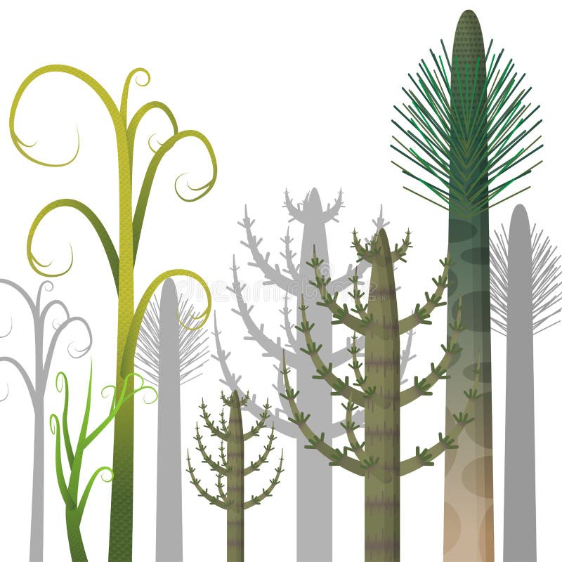 Prehistoric Plants Set with Prehistoric Plants Stock Vector ...