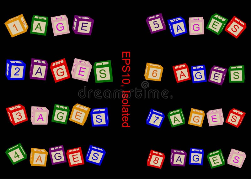 Age Line, Numbers of Ages. Illustration for Books or Posters. Stock ...