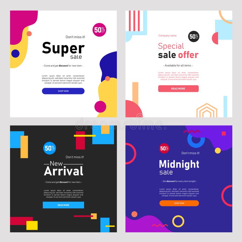 Set of Mobile Sale Banner. Sale Banner Template Design, Flash Sale ...