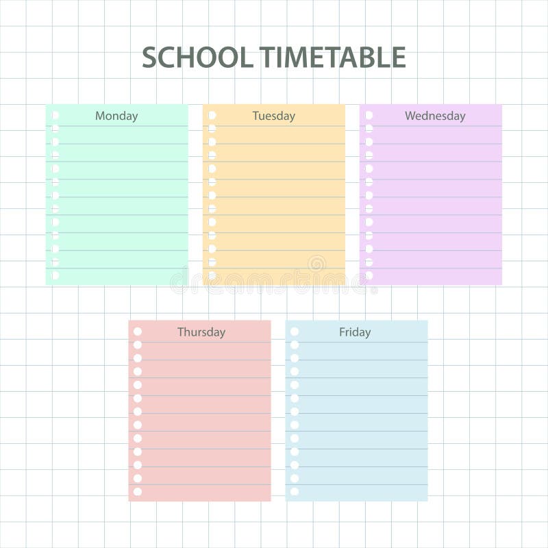Creative School Time Table Stock Illustrations – 688 Creative School ...