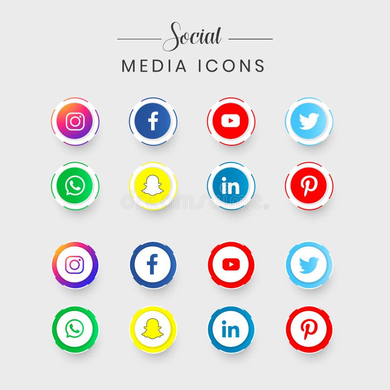 Social Networking Logo Icon Collection Editorial Stock Photo ...