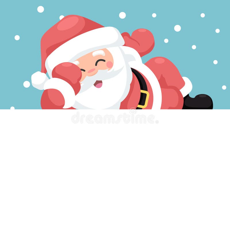 Merry Santa Claus Christmas Card in the Snow Stock Vector ...