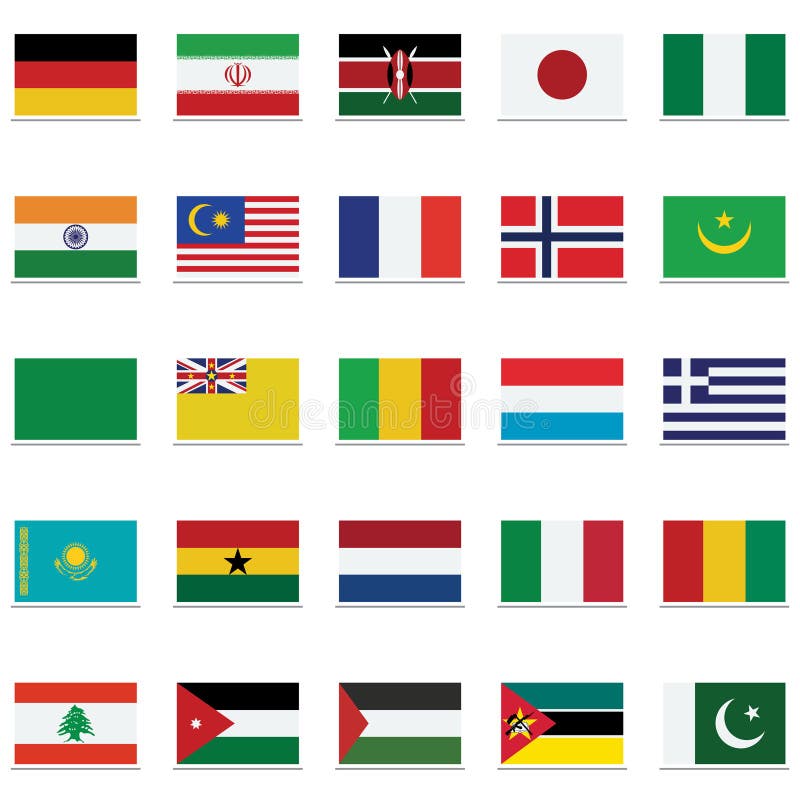 World Flag Isolated Vector Illustration Set Every Single Flag You Can ...