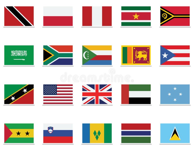 World Flag Isolated Vector Illustration Set Every Single Flag You Can ...