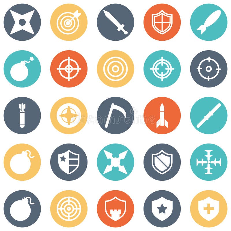 Weapon Isolated Vector Icon Set Every Single Icon Can Easily Modify or ...