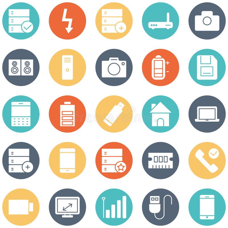 Devices Circular Vector Icons Set Fully Editable Stock Vector ...