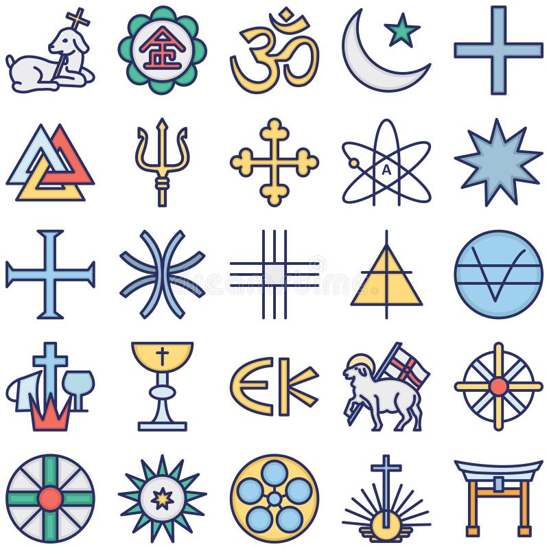 Religious Vector Icons Set Every Single Icon Can Be Easily Modified or ...