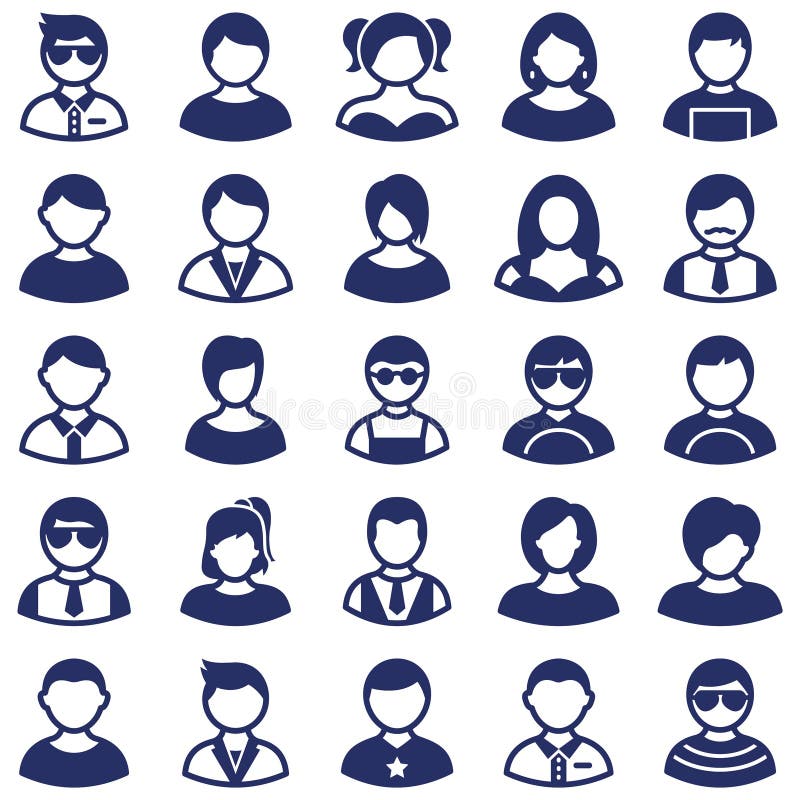 Avatar Isolated Vector Icons Set that Can Be Easily Modified or Edited ...