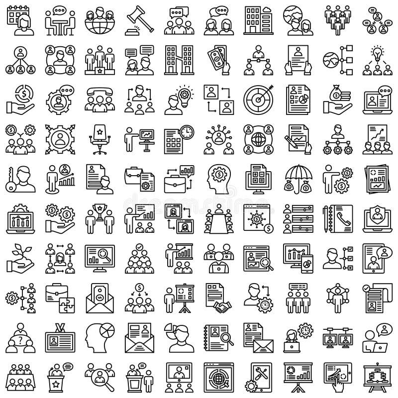 HR Management Vector Icons Set Every Single Icon Can Be Easily Modified ...