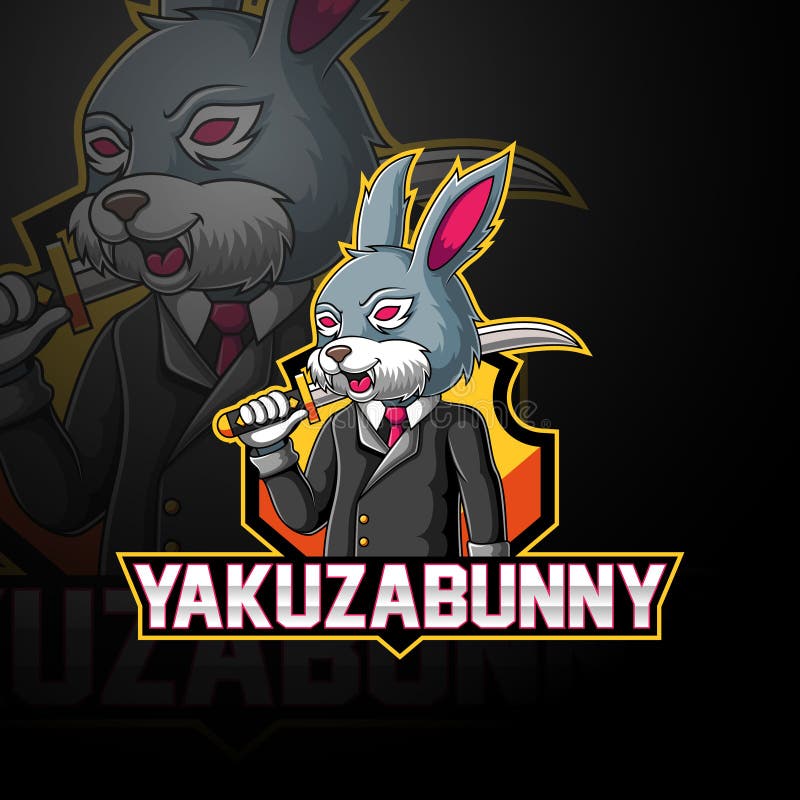 Yakuza Bunny Esport Mascot Logo Design Stock Vector - Illustration of ...