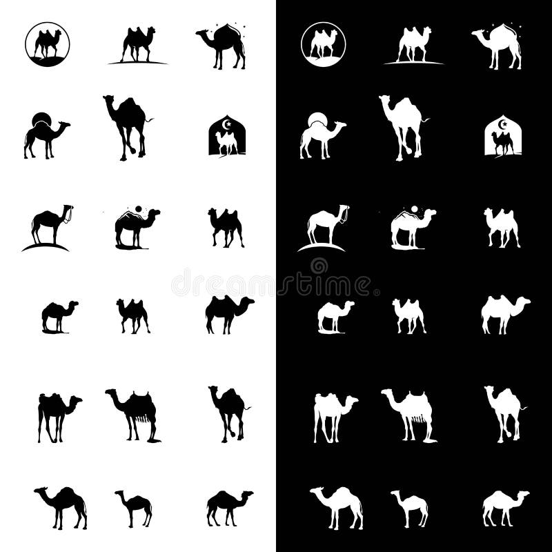 Gold Camel Logo and Sign Vector Set Design Stock Vector - Illustration ...