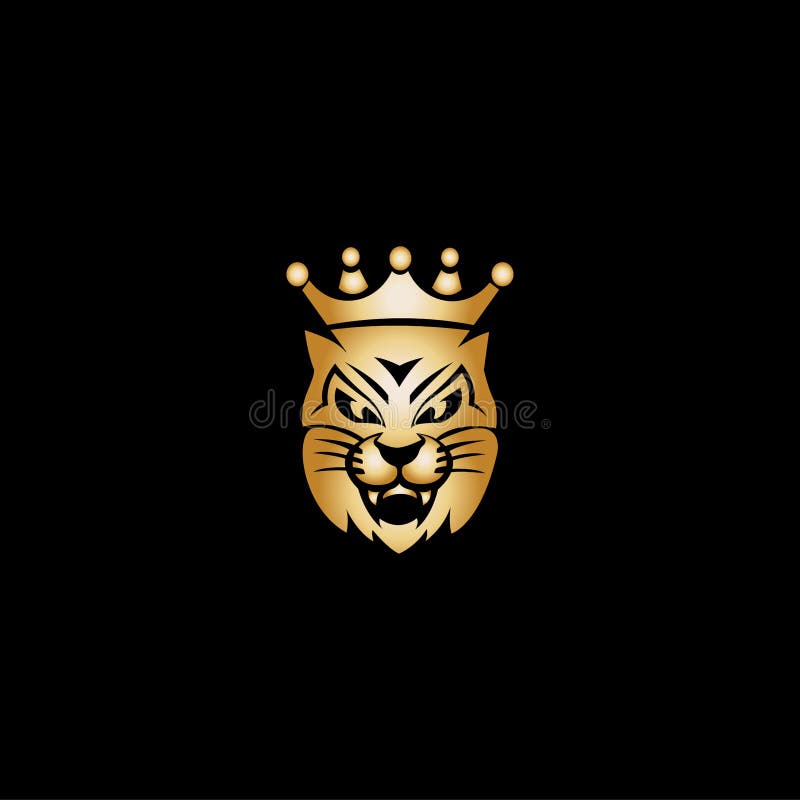 Gold King Cat Vector Mascot Logo Stock Vector - Illustration of esport ...