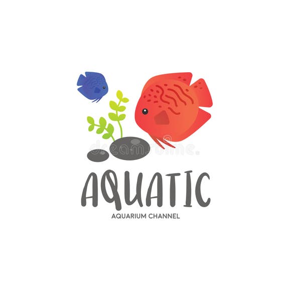 Cute Tropical Fish, Discus Fish Logo Illustration Stock Vector ...