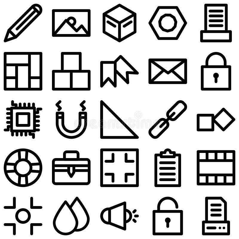 Digital Products Bold Outline Vector Icons Set Every Single Icon Can ...