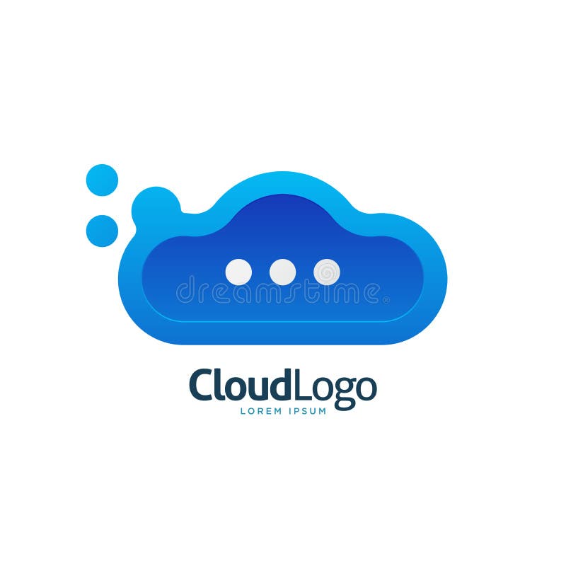 Modern Blue Gradient Cloud Logo Icon Template Vector Stock Vector - Illustration of connect ...