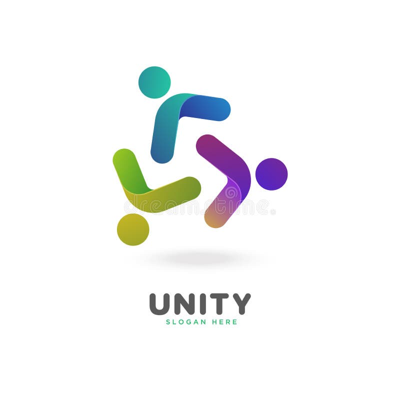 Colorful Smooth Gradient Unity, Three People, Family, Social Logo ...