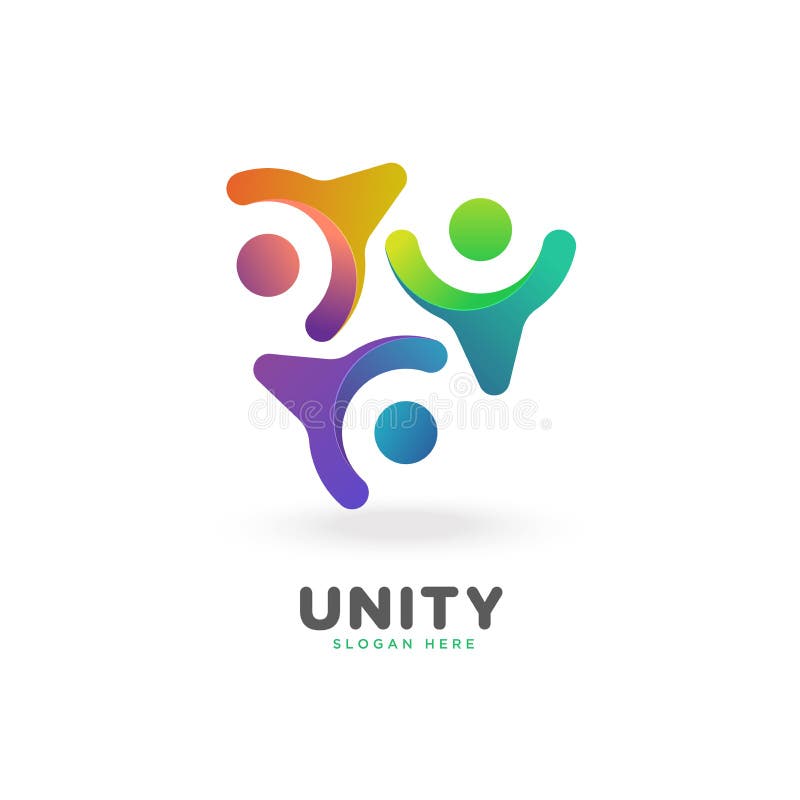 Colorful Smooth Gradient Unity, People, Social Logo Vector Template ...